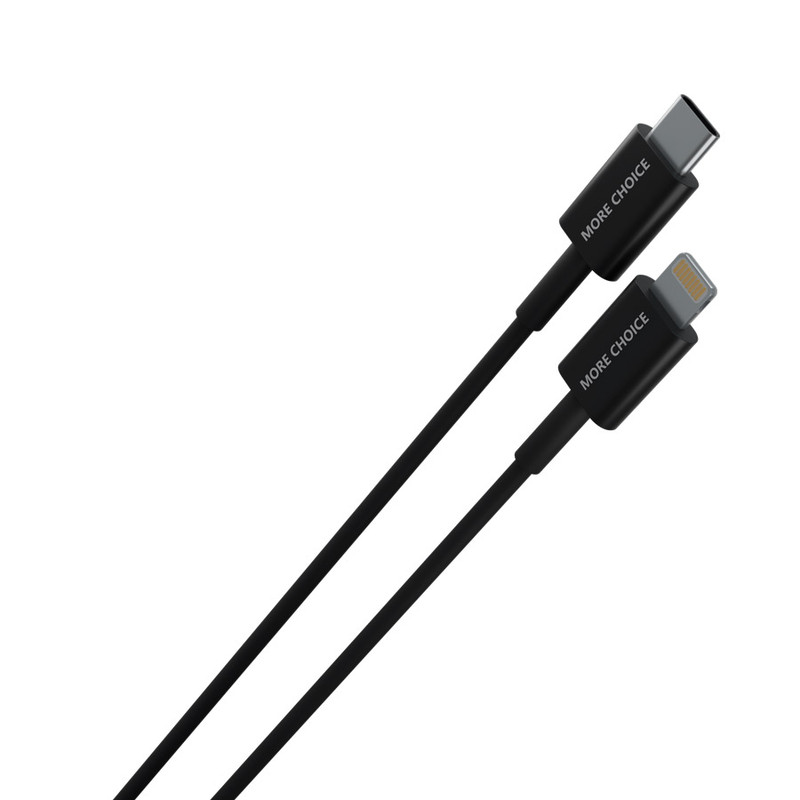 Дата-кабель More choice K71Si Smart USB 2.4A PD30W для Lightning 8-pin Type-C TPE 1м Black