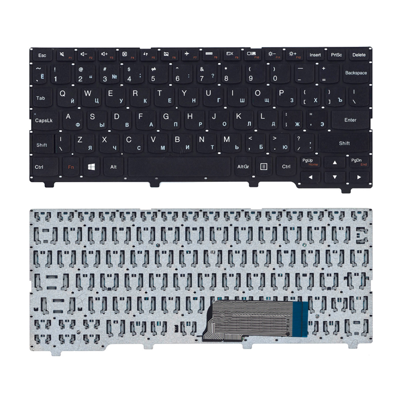 Клавиатура для ноутбука Lenovo IdeaPad 100S-11IBY черная без рамки