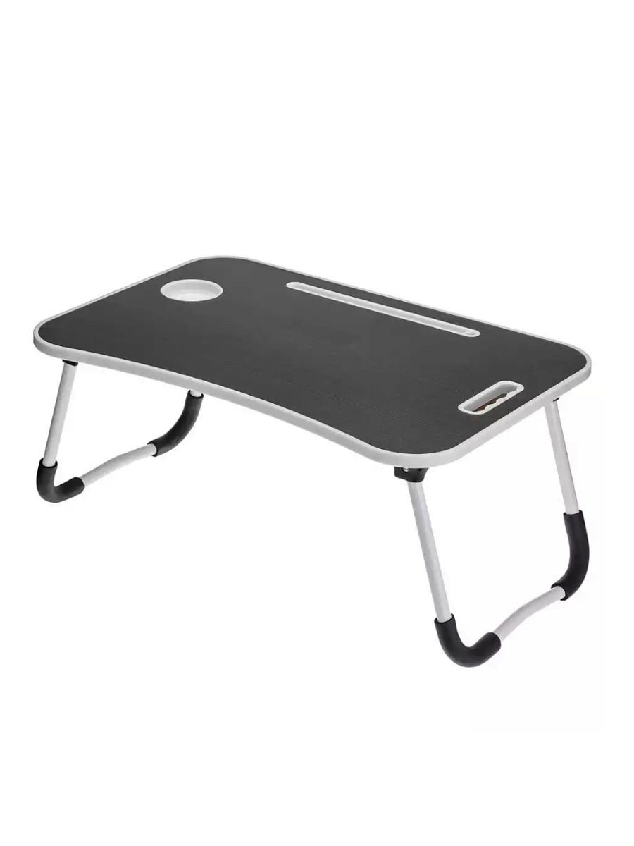 Складной столик для ноутбука URM, черный (три прорези)