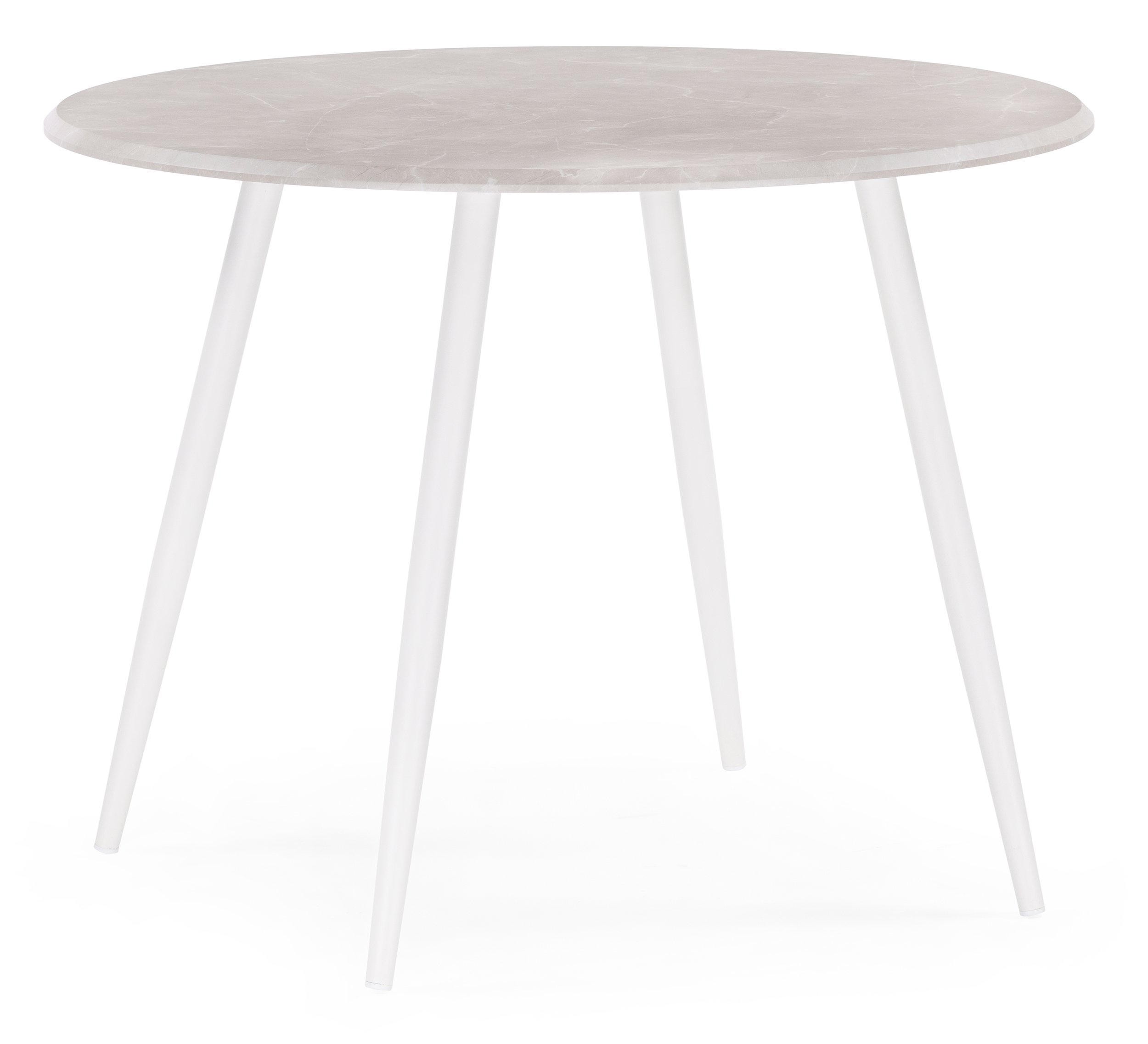 Деревянный стол Мебельные решения Абилин 100х76, мрамор светло-серый / белый матовый