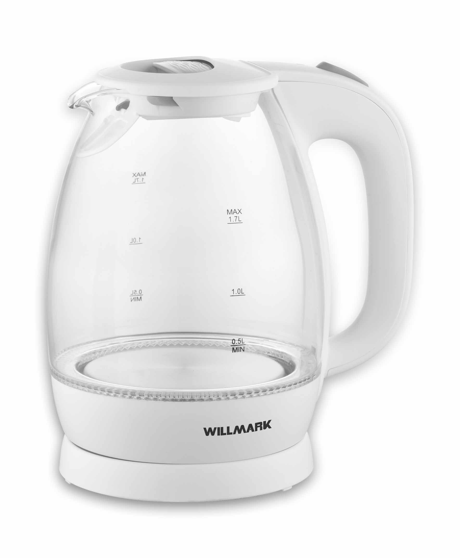 Чайник электрический WILLMARK WEK-1705GW 1.7 л White, Transparent