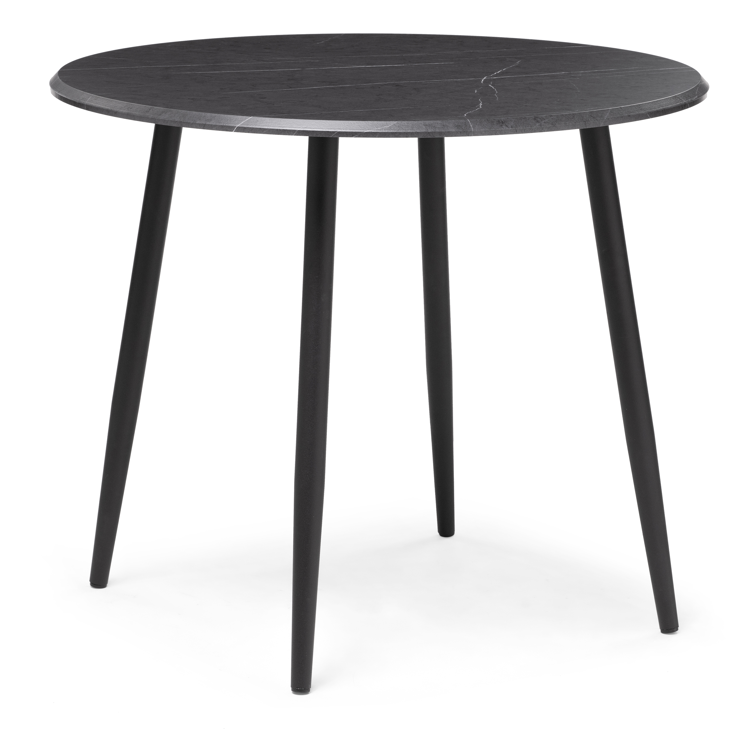 Деревянный стол Мебельные решения Абилин 90х76, мрамор черный / черный матовый