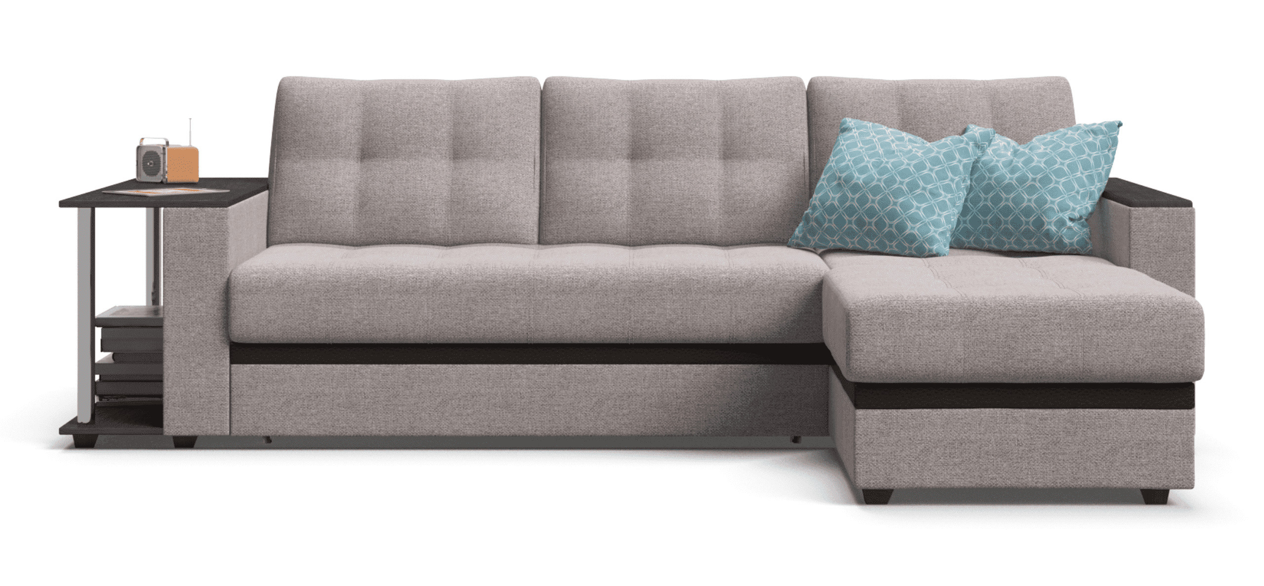 Угловой диван-кровать Много Мебели Атланта Люкс, рогожка Malmo бежевый
