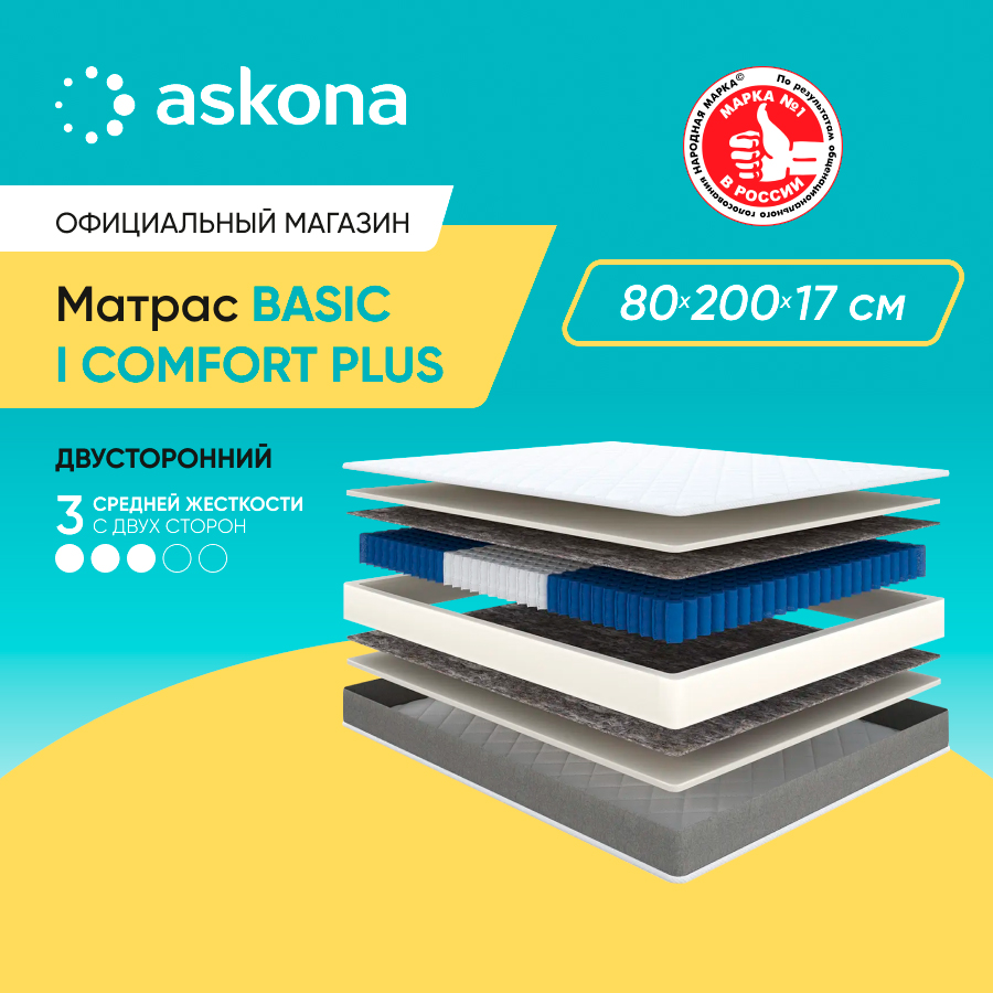 Матрас Askona Basic i Comfort Plus 80x200