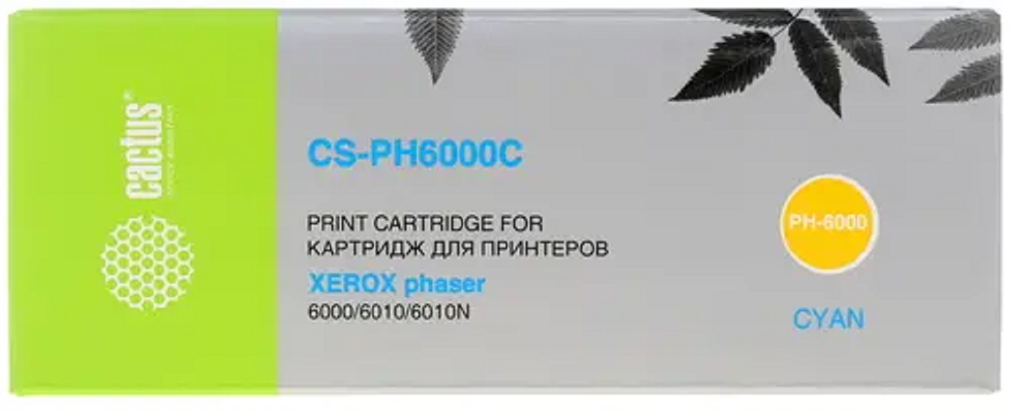 Картридж для лазерного принтера CACTUS CS-XC60C (CS-XC60C) голубой, совместимый