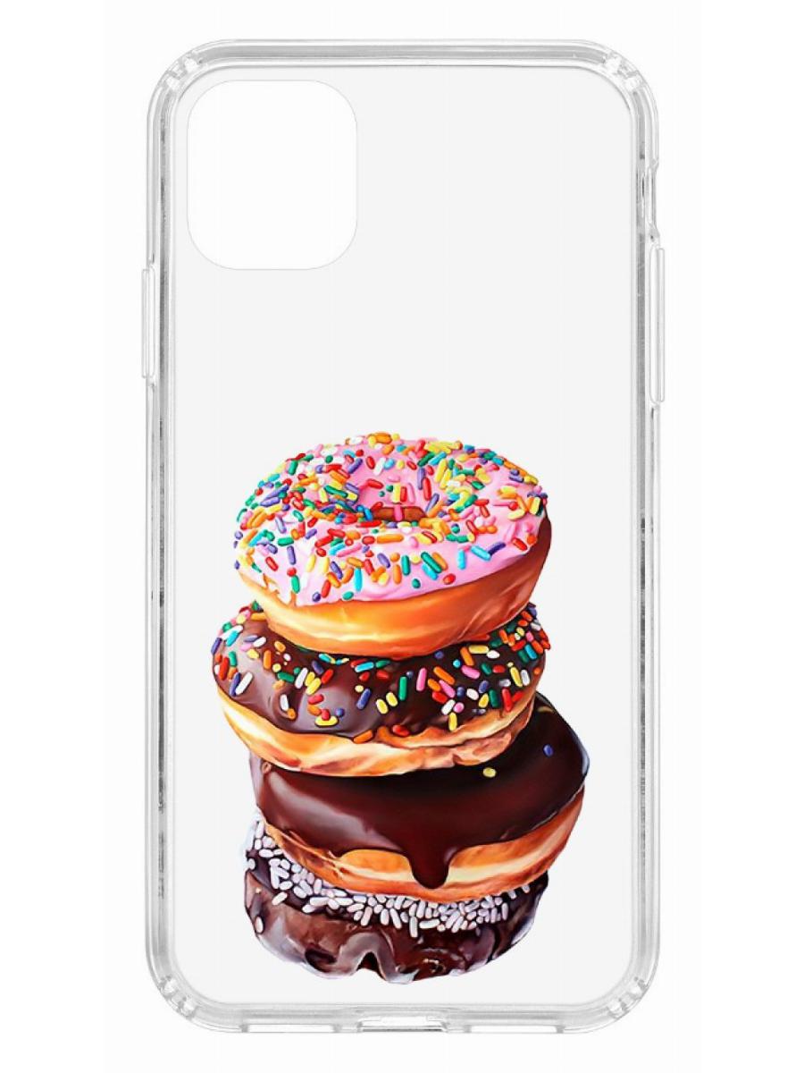 Противоударный чехол для Apple iPhone 11 КRUЧЕ Print Donuts прозрачный с рисунком