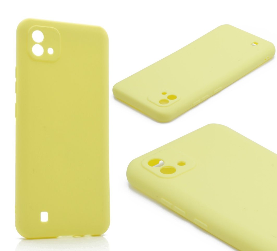Силиконовый чехол TPU Case матовый для Realme C20 лимонный