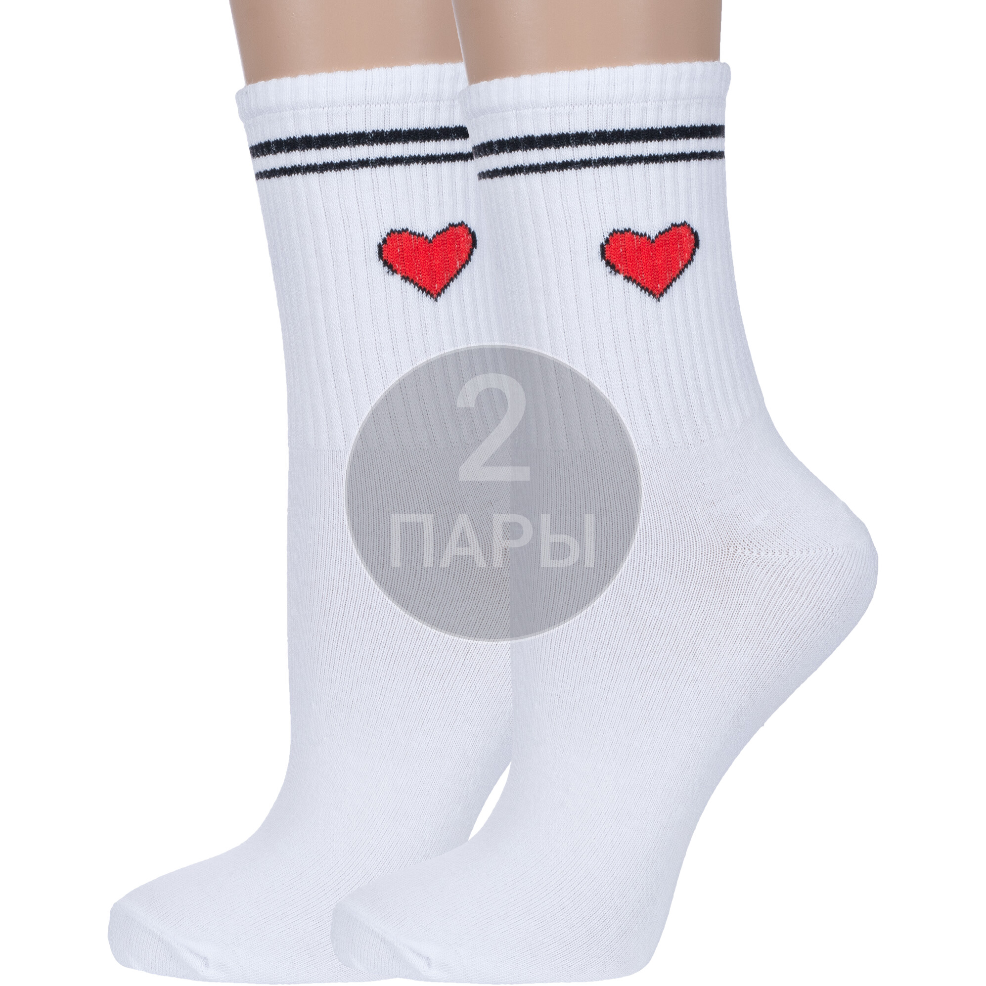 Комплект носков женских Красная Ветка 2-С-1225 белых 23-25