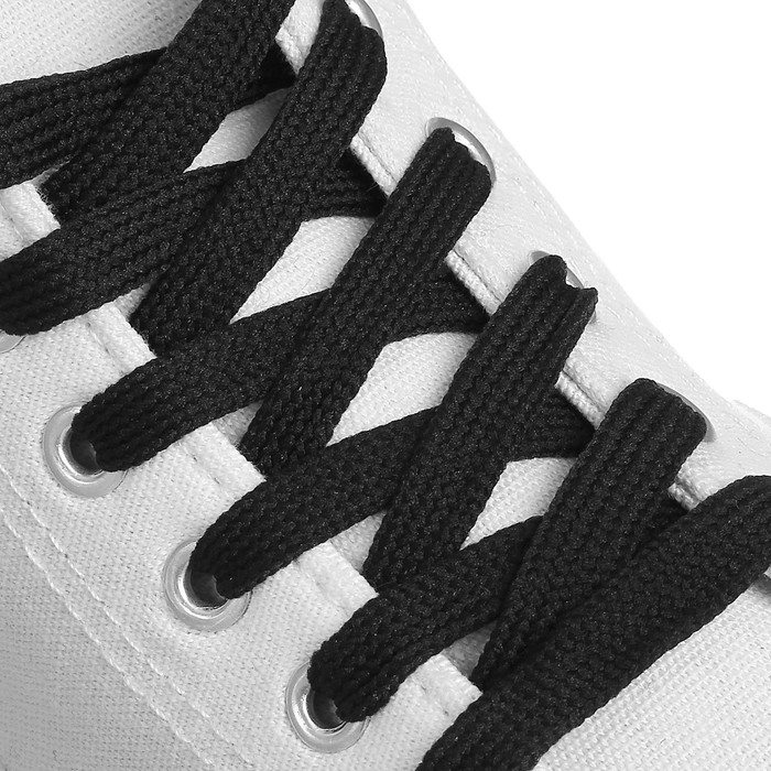 Шнурки для обуви ONLITOP 1512890 плоские, 9 мм, 120 см, черный, пара