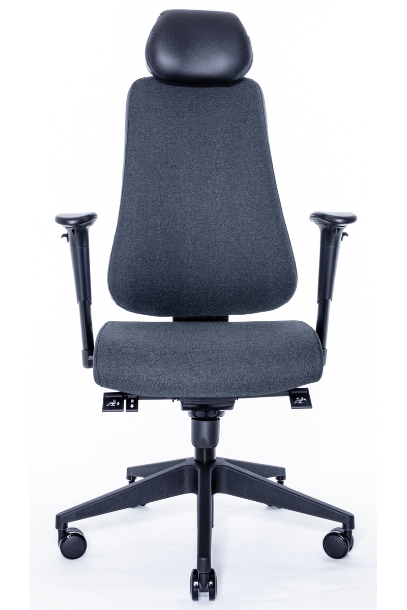Эргономичное офисное кресло Falto Ideal 1104-34H LONG (темно-серое, каркас черный)