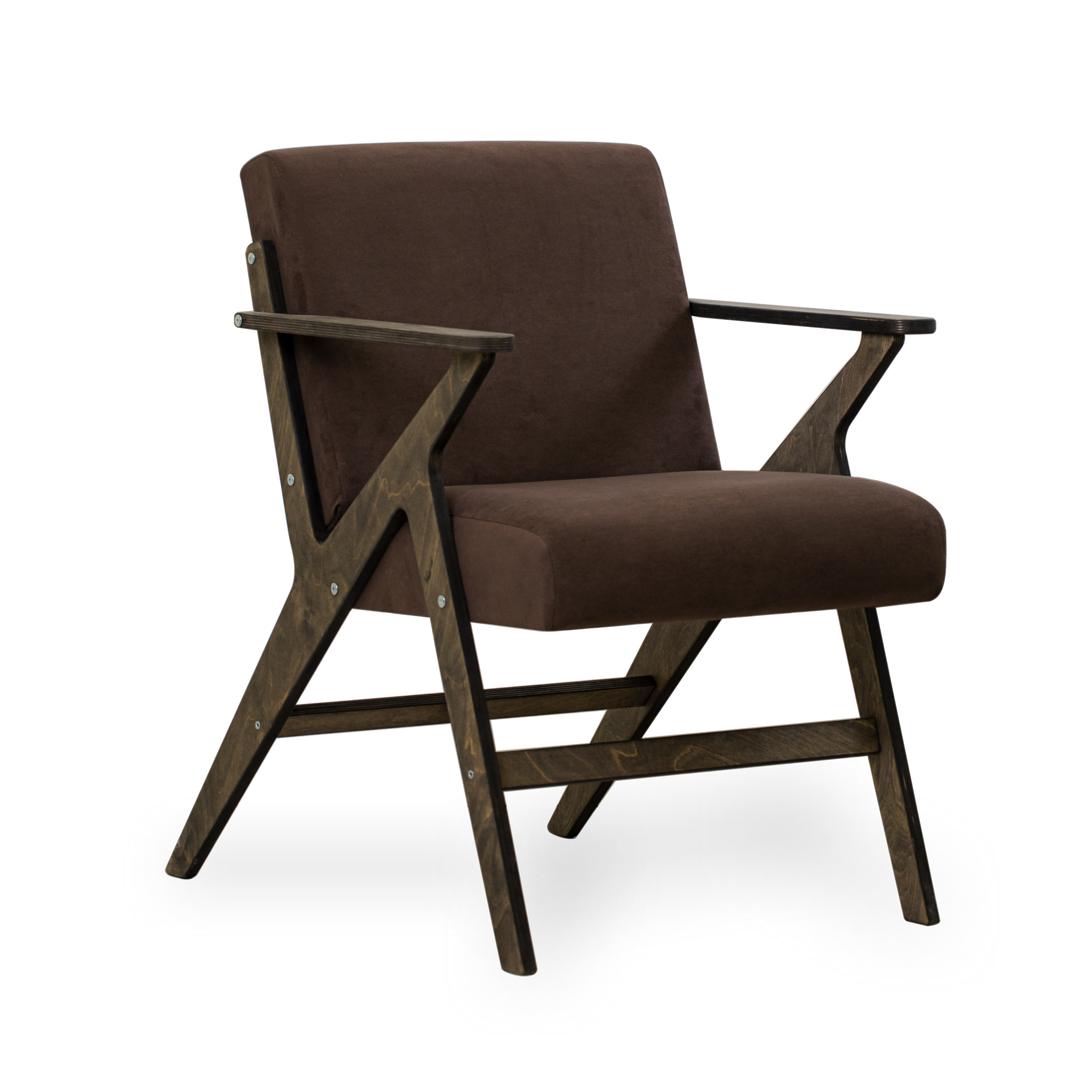 Кресло для отдыха Axioma.woodshop Винтаж 2, темный дуб/коричневый