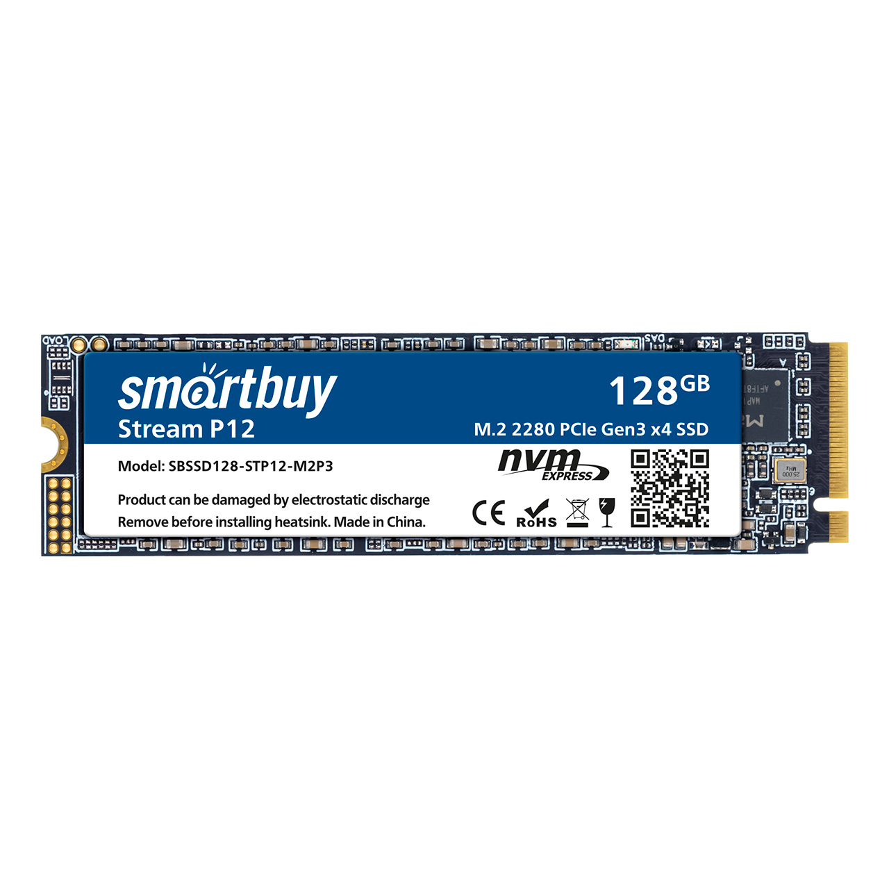 SSD накопитель SmartBuy P12 M.2 2280 128 ГБ SBSSD128-STP12-M2P3