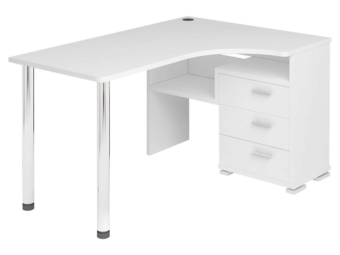 Компьютерный стол СР-132С Белый, Цвет, Правая, 1400 мм