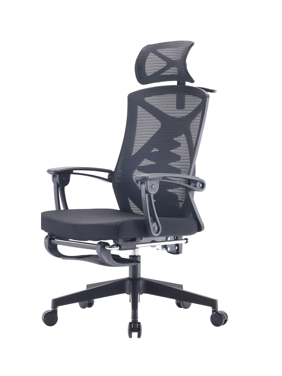 Офисное кресло с подножкой LuxAlto, Черное, 13560