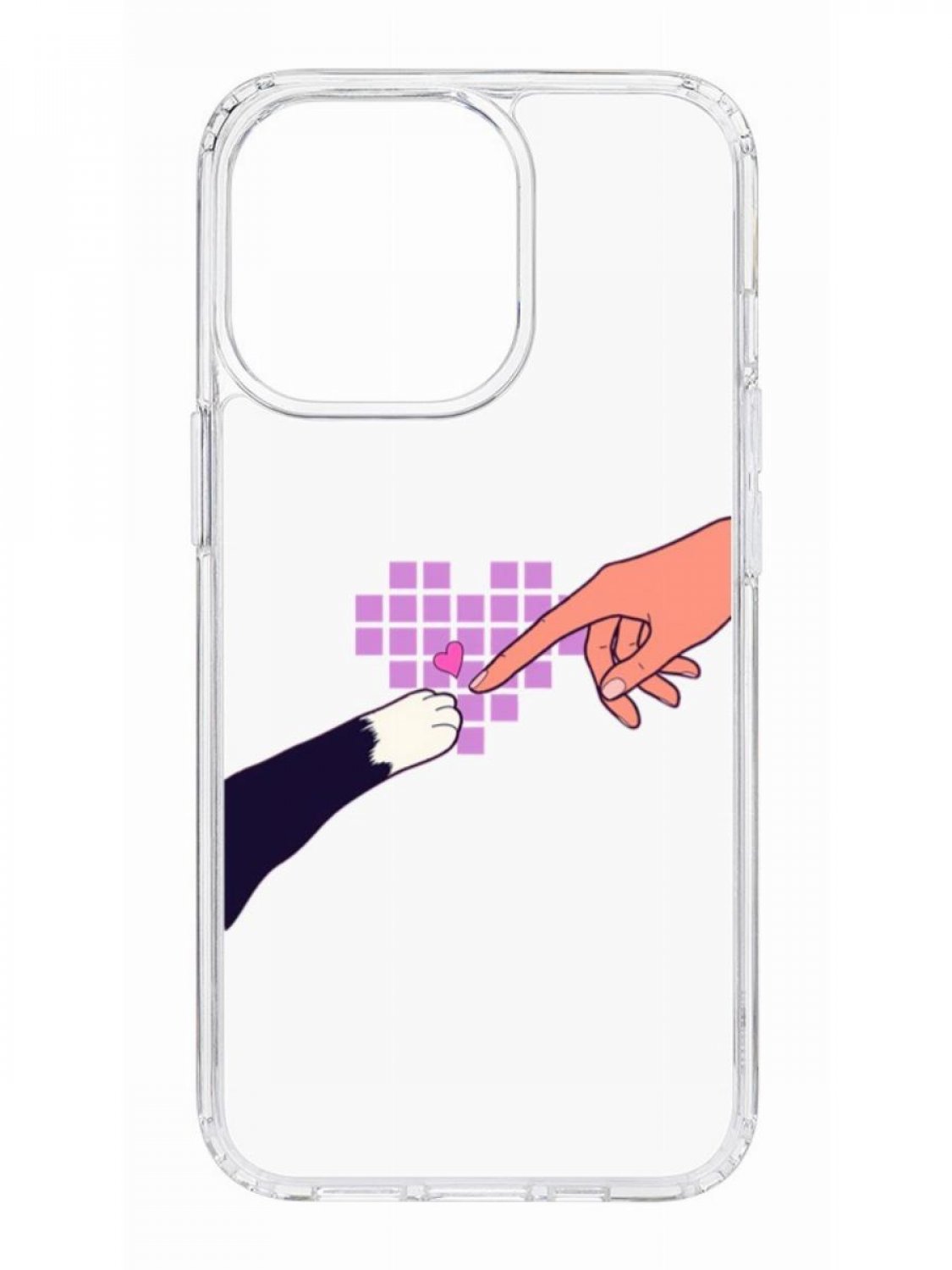 Противоударный чехол для Apple iPhone 13 Pro КRUЧЕ Print Котолюбовь прозрачный с рисунком