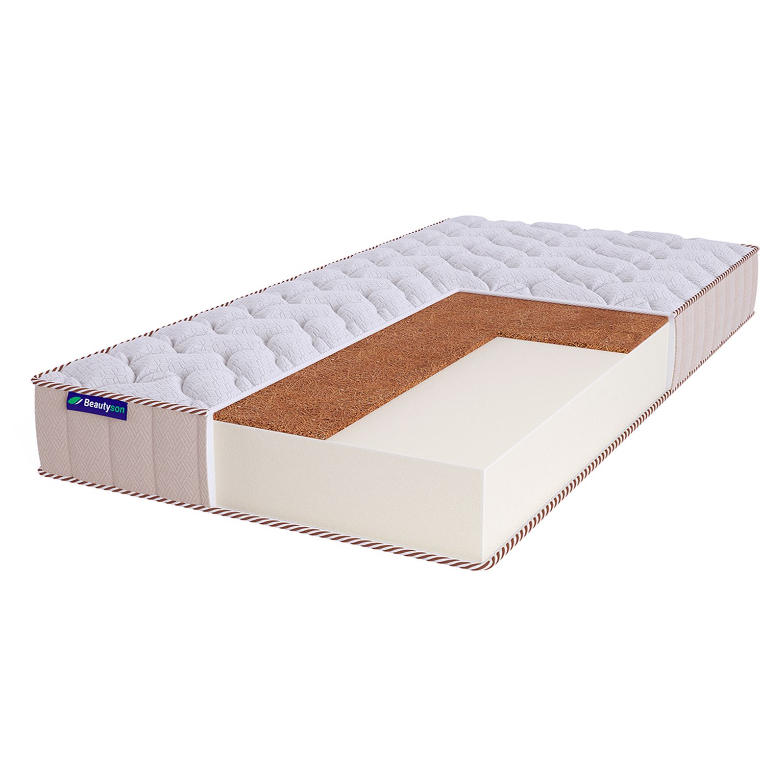 Матрас Beautyson Roll Foam Hard 14 Cocos Lux, 145х165, 17 см, беспружинный