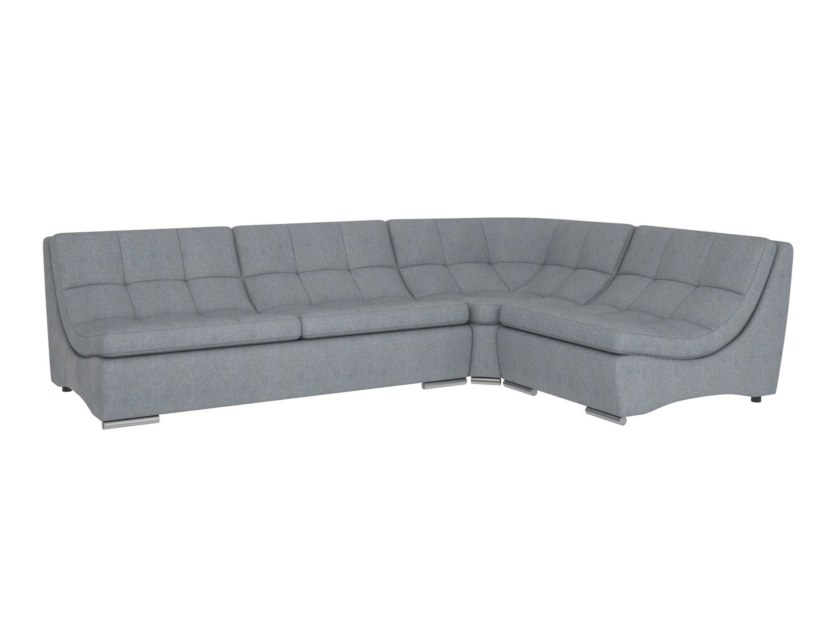 Угловой диван Первый Мебельный Сан-Диего Серо-голубой, рогожка Без механизма