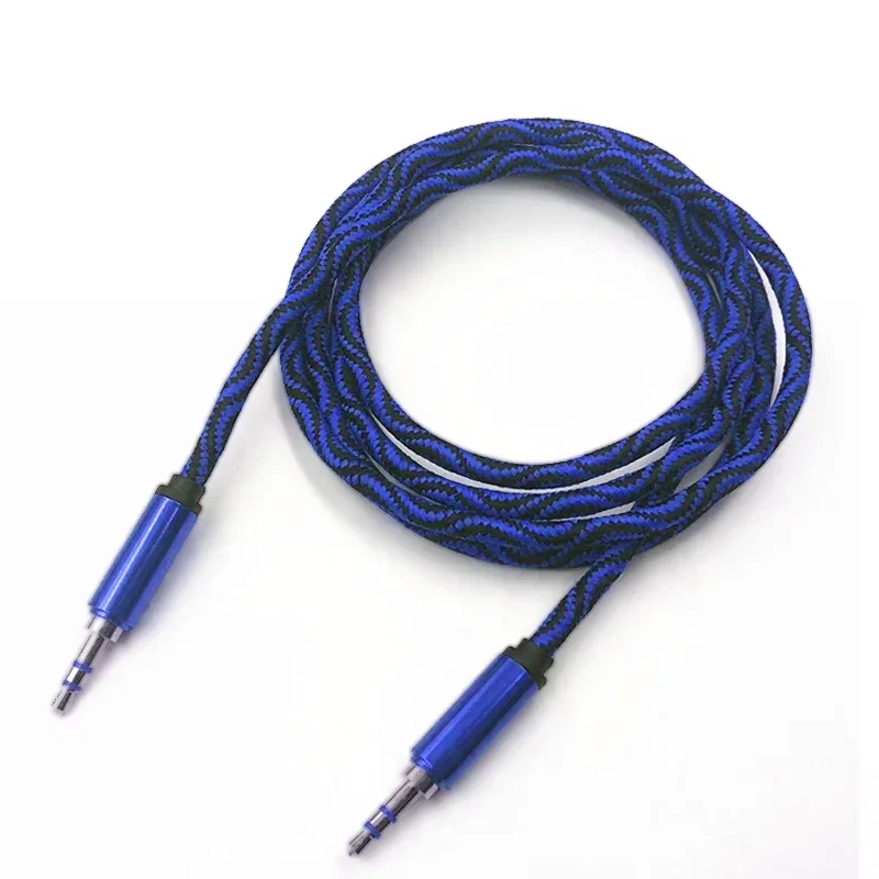 Аудио кабель AUX 1,5 м акустический, джек 3,5 мм / синий