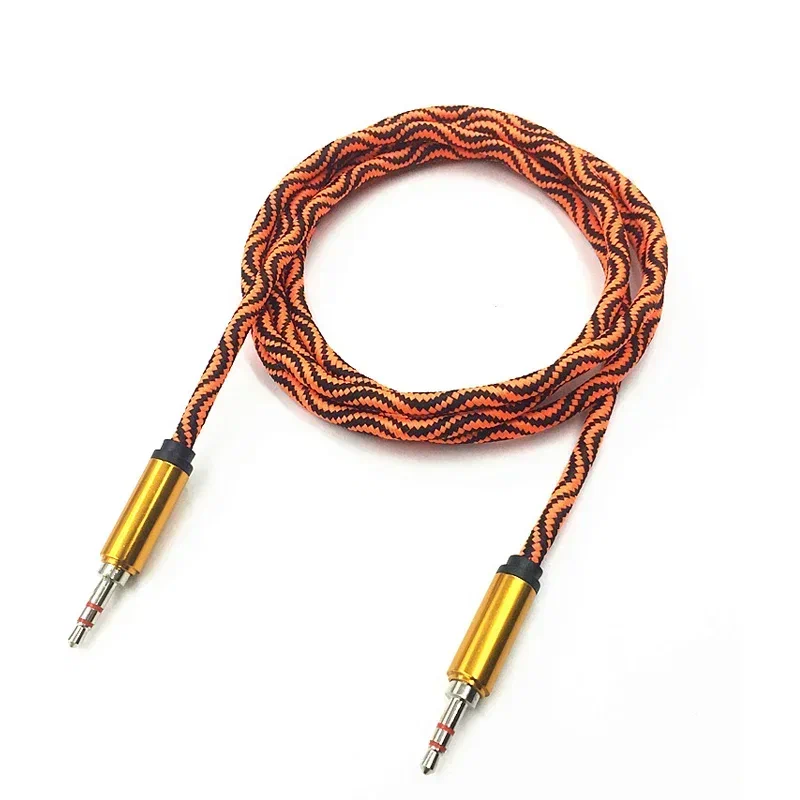 Аудио кабель AUX 1,5 м акустический, джек 3,5 мм / оранжевый
