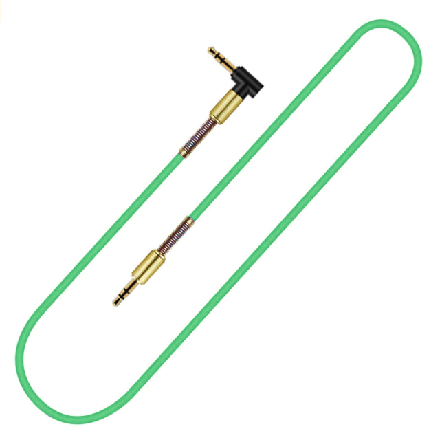 Акустический аудио кабель 1 м/AUX jack 3.5 mm (джек 3,5 мм) / зеленый