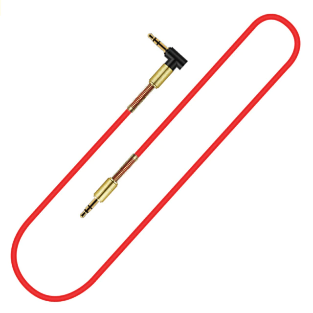Акустический аудио кабель 1 м/AUX jack 3.5 mm (джек 3,5 мм) / красный