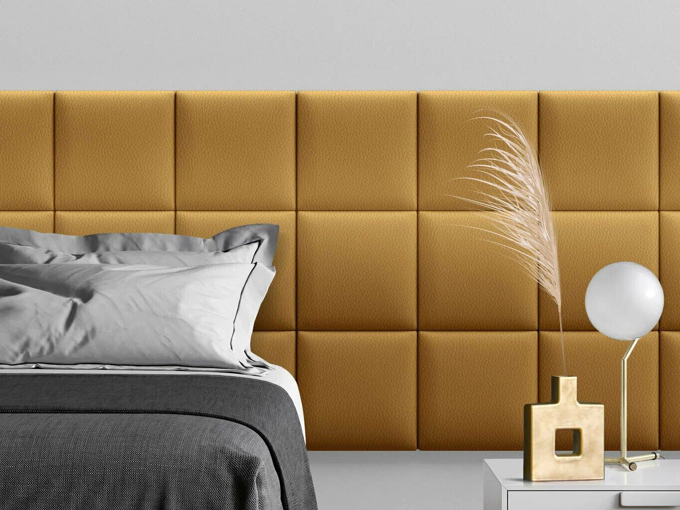 Панель кровати Eco Leather Gold 30х30 см 4 шт.