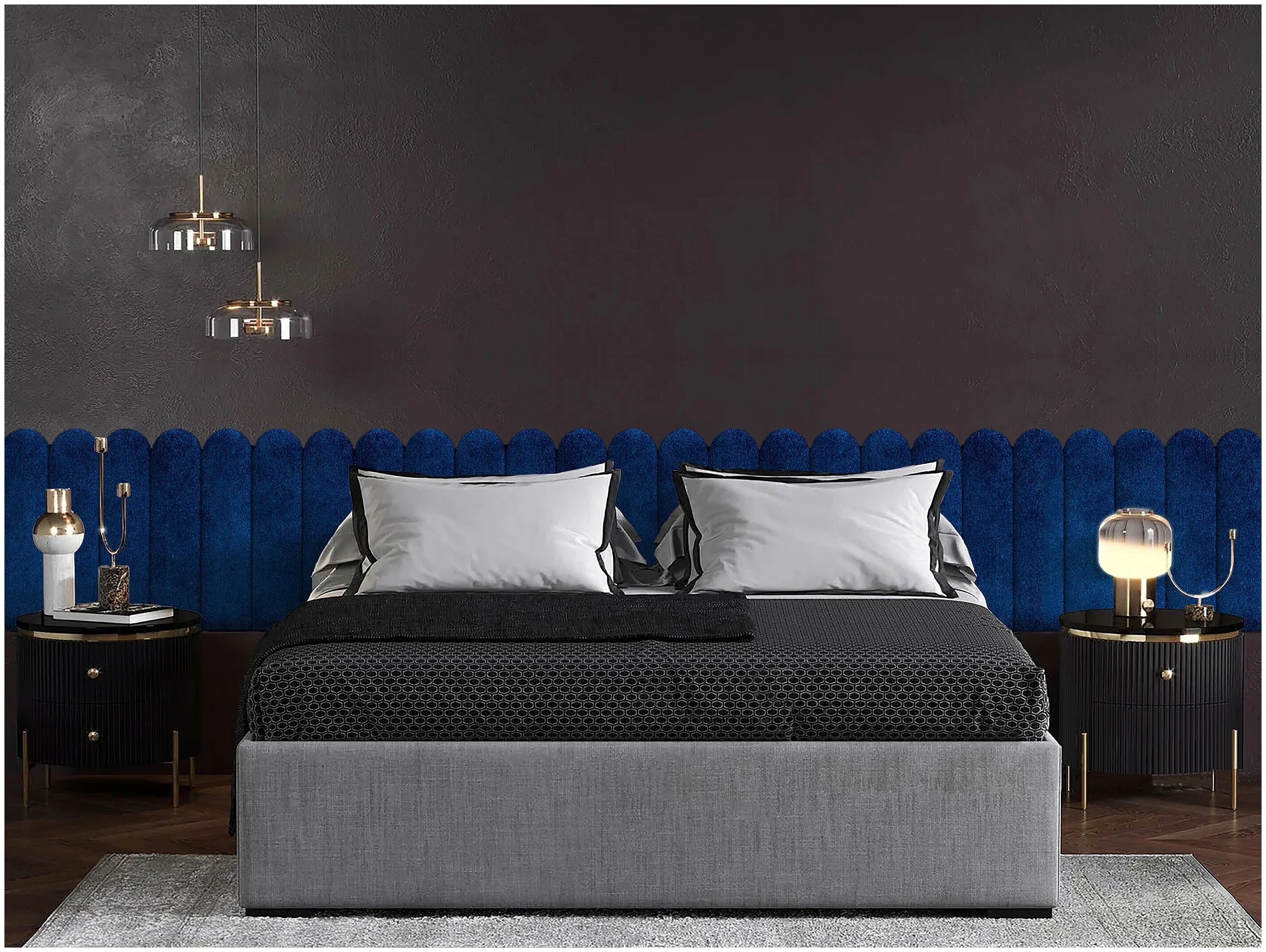 Панель кровати Velour Blue 15х60R см 4 шт.