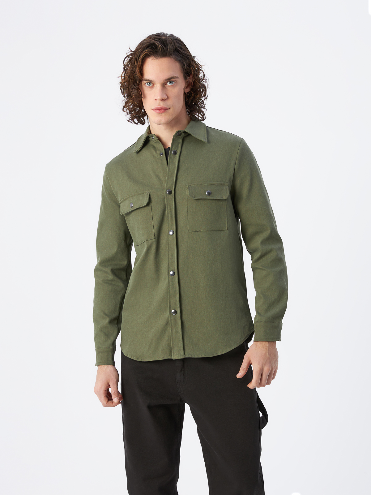 Рубашка мужская J.B4 6MM1518 зеленая M