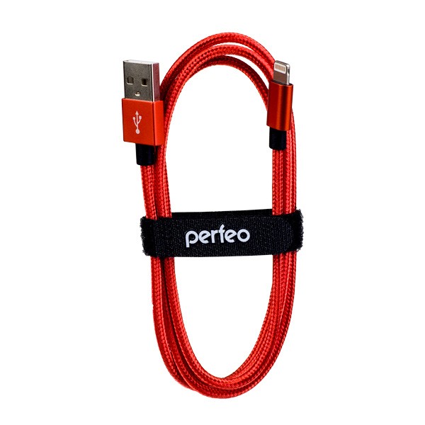 Кабель Perfeo для iPhone, USB - 8 PIN (Lightning), красный, длина 3 м. (I4310)