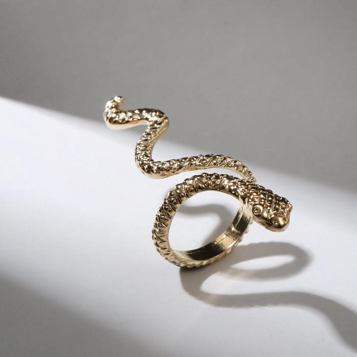 Кольцо Queen fair Змея, анаконда, цвет золото, безразмерное