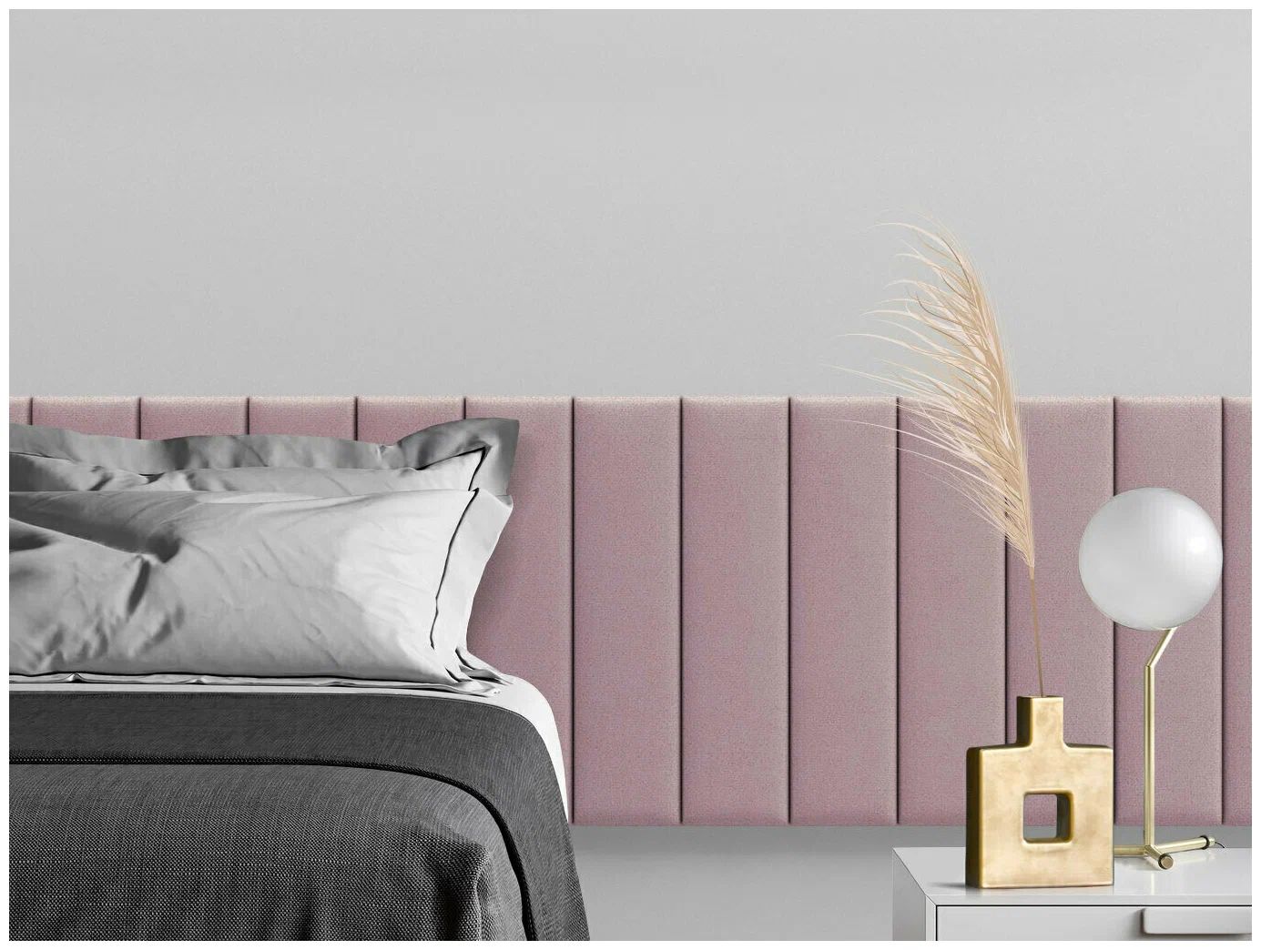 Панель кровати Velour Pink 15х60 см 4 шт.