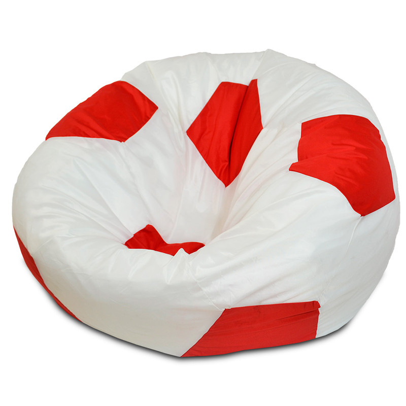 Кресло-мешок Puffmebel мяч XXXL белый/красный