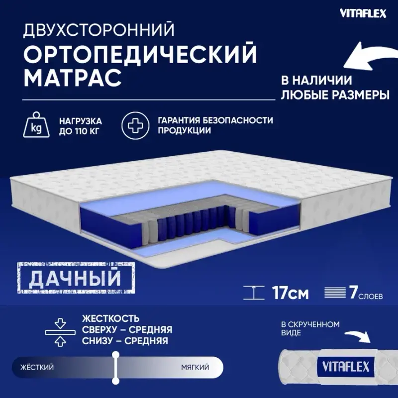 Ортопедический матрас VITAFLEX Medicine Dacha Sk 90x185