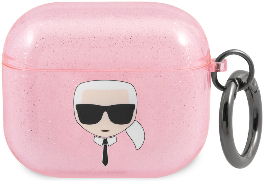 Чехол Karl Lagerfeld TPU Glitters Karl для AirPods 3, цвет Розовый (KLA3UKHGP)