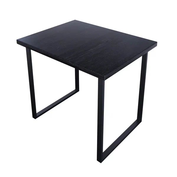 Стол кухонный Solarius Loft металл-дерево 100х70х75, цвет черного оникса с черными ножками