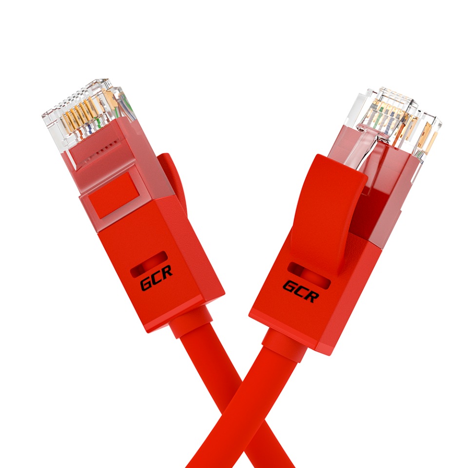 Кабель GCR RJ45-RJ45 10м UTP кат.5e, Red GCR-LNC04-10.0m