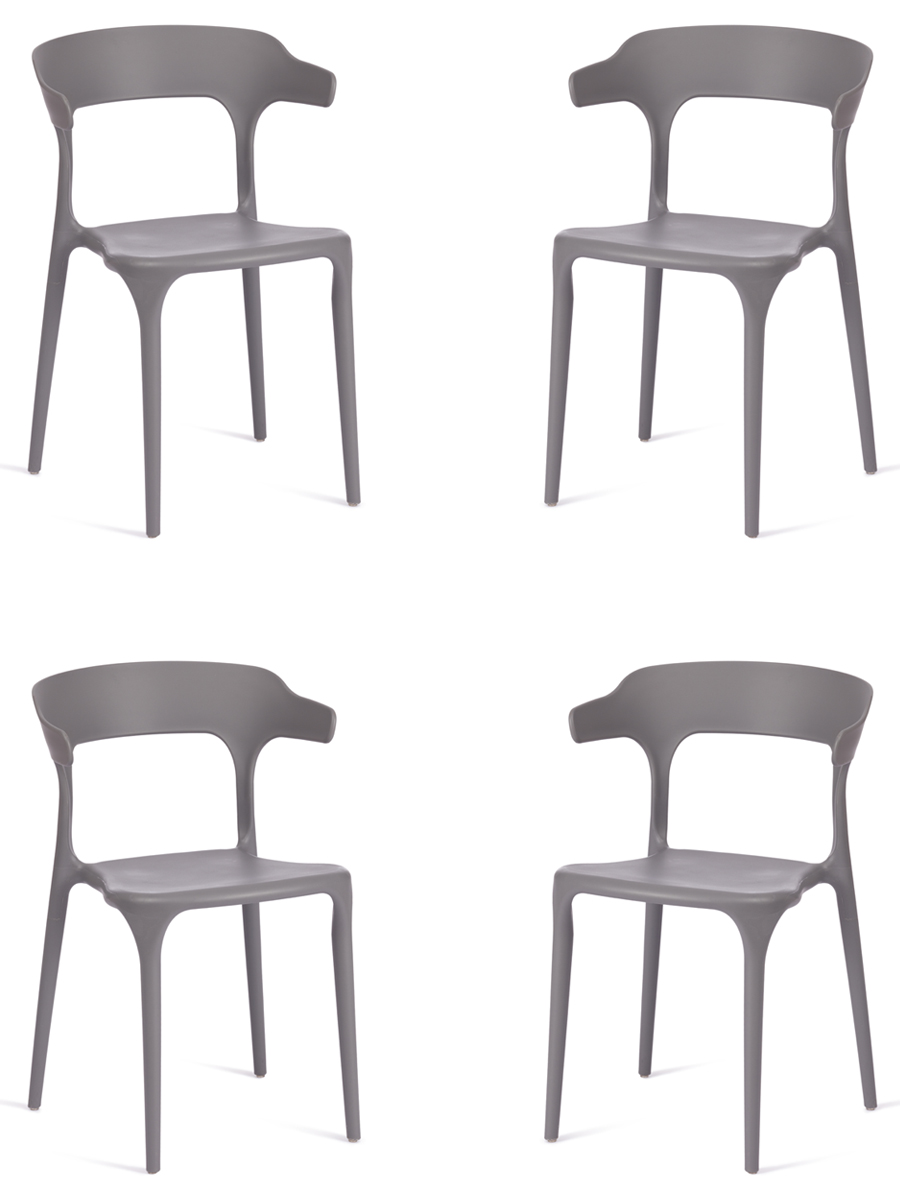 Комплект стульев для кухни TetChair TON, 4 шт, пластик, темно-серый