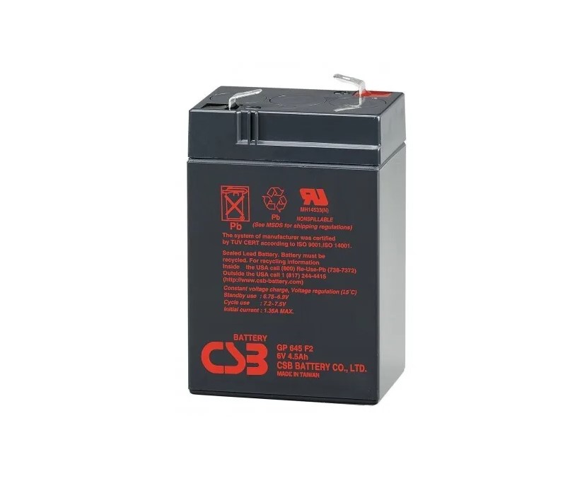 Свинцово-кислотный аккумулятор CSB GP 645 6 В, 4.5 Ач