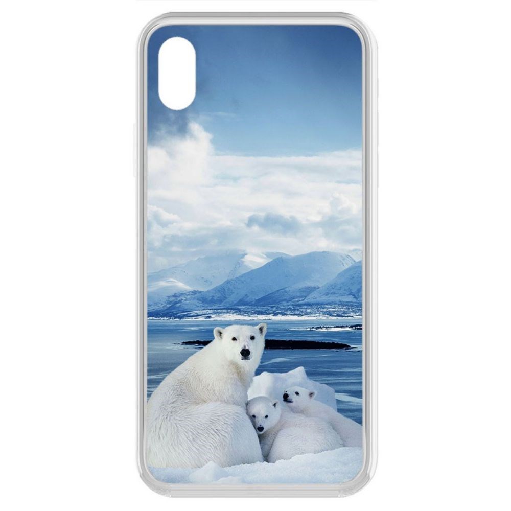 Чехол-накладка Krutoff Clear Case Полярные медведи для iPhone XR