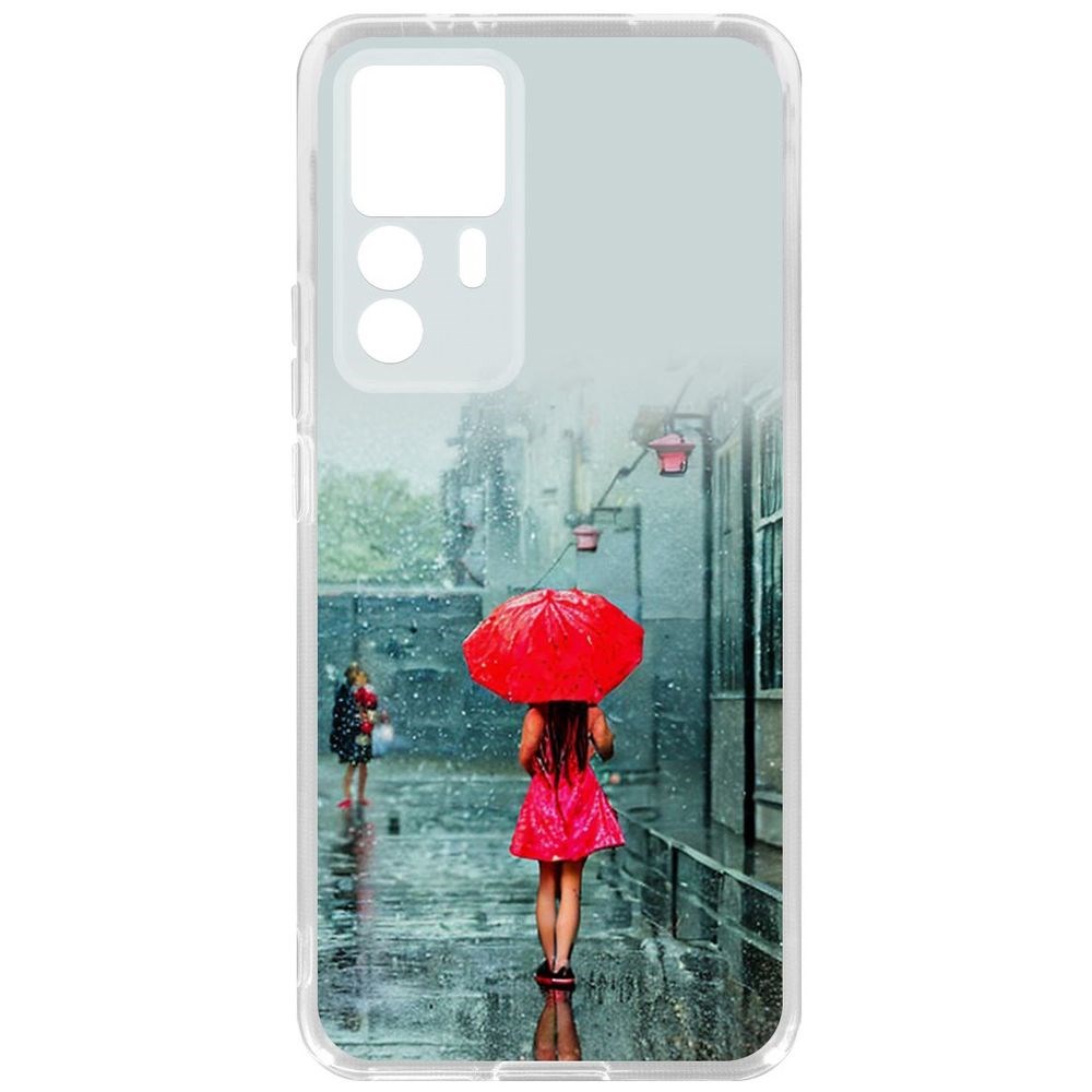 Чехол-накладка Кейс Красный зонтик для Xiaomi 12T Pro