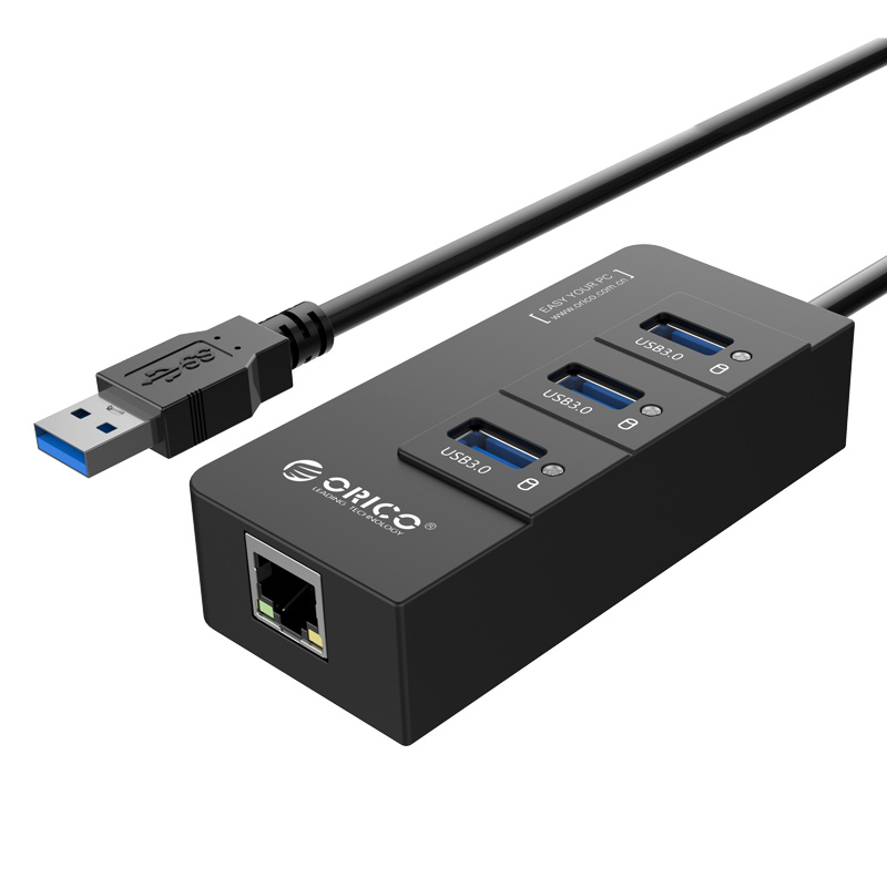 Переходник Orico USB-RJ 45 0.3м (ORICO-HR01-U3-BK)
