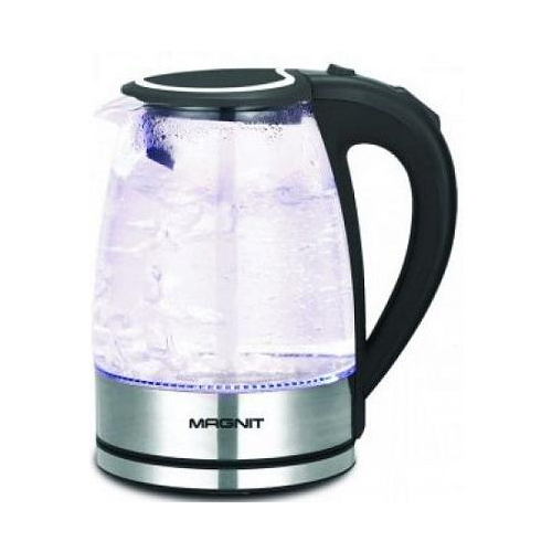Чайник электрический MAGNIT RMK-3700 2 л Transparent, Black, Silver