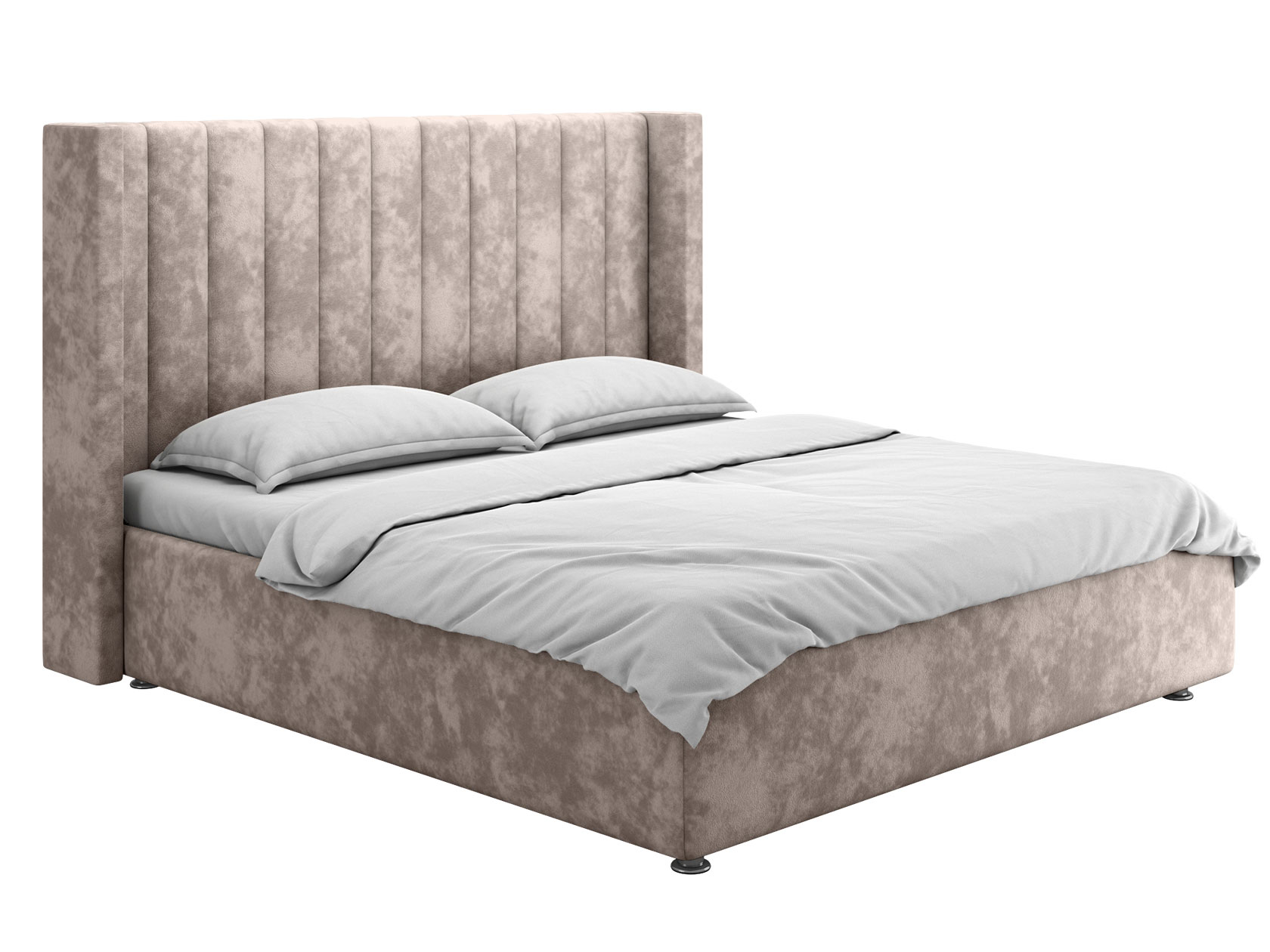 Кровать с подъемным механизмом Первый Мебельный Вилена Какао, микровелюр 160х200 см