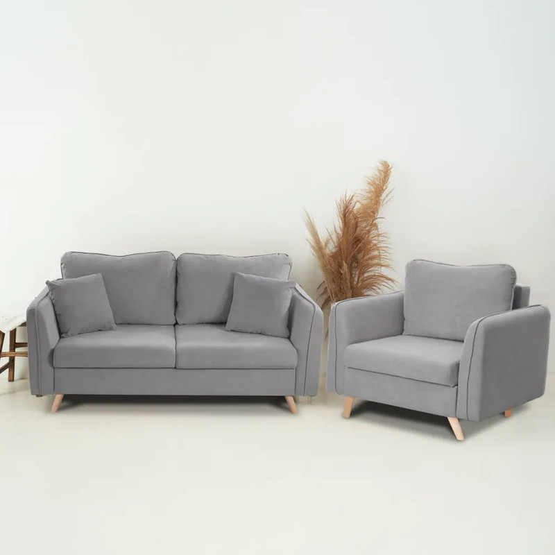 Комплект мебели диван и кресло BRENDOSS Griffon lite цвет серый