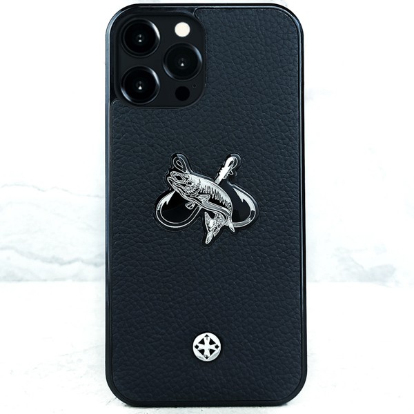 Чехол iPhone 13 Pro Max - Euphoria Fishing Black Leather - Euphoria HM Premium