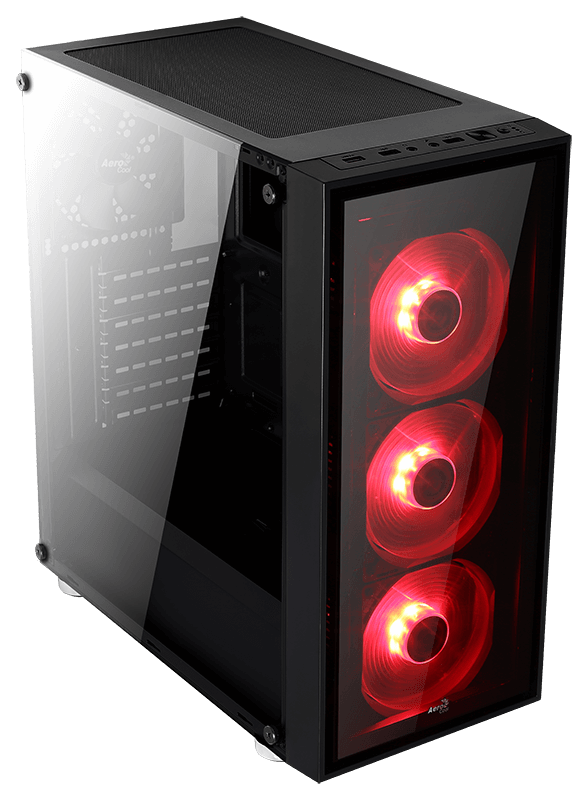 Корпус компьютерный AeroCool Quartz RED Black