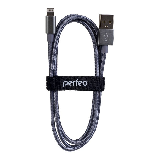 Кабель Perfeo для iPhone, USB - 8 PIN (Lightning), серебро, длина 1 м. (I4305)