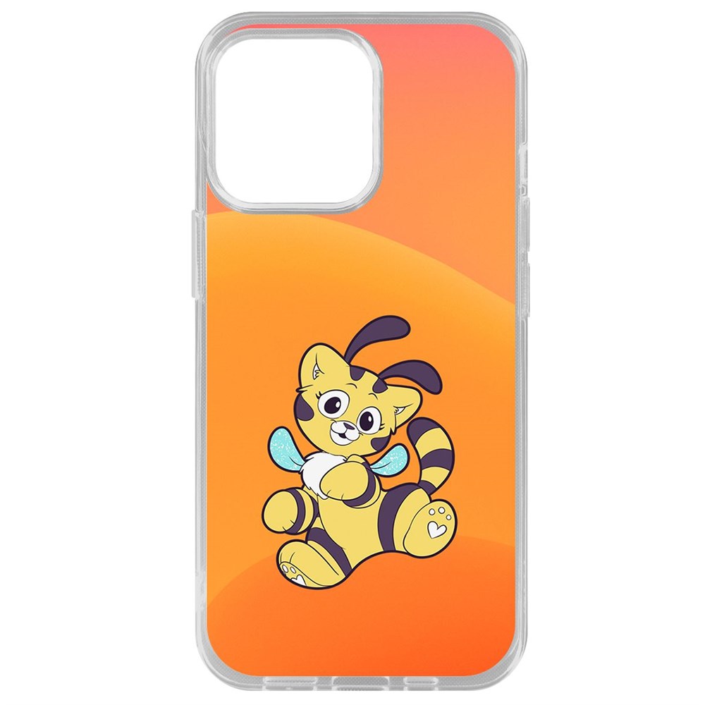 Чехол-накладка Krutoff Clear Case Хаги Ваги - Кошка-Пчёлка для iPhone 14 Pro Max
