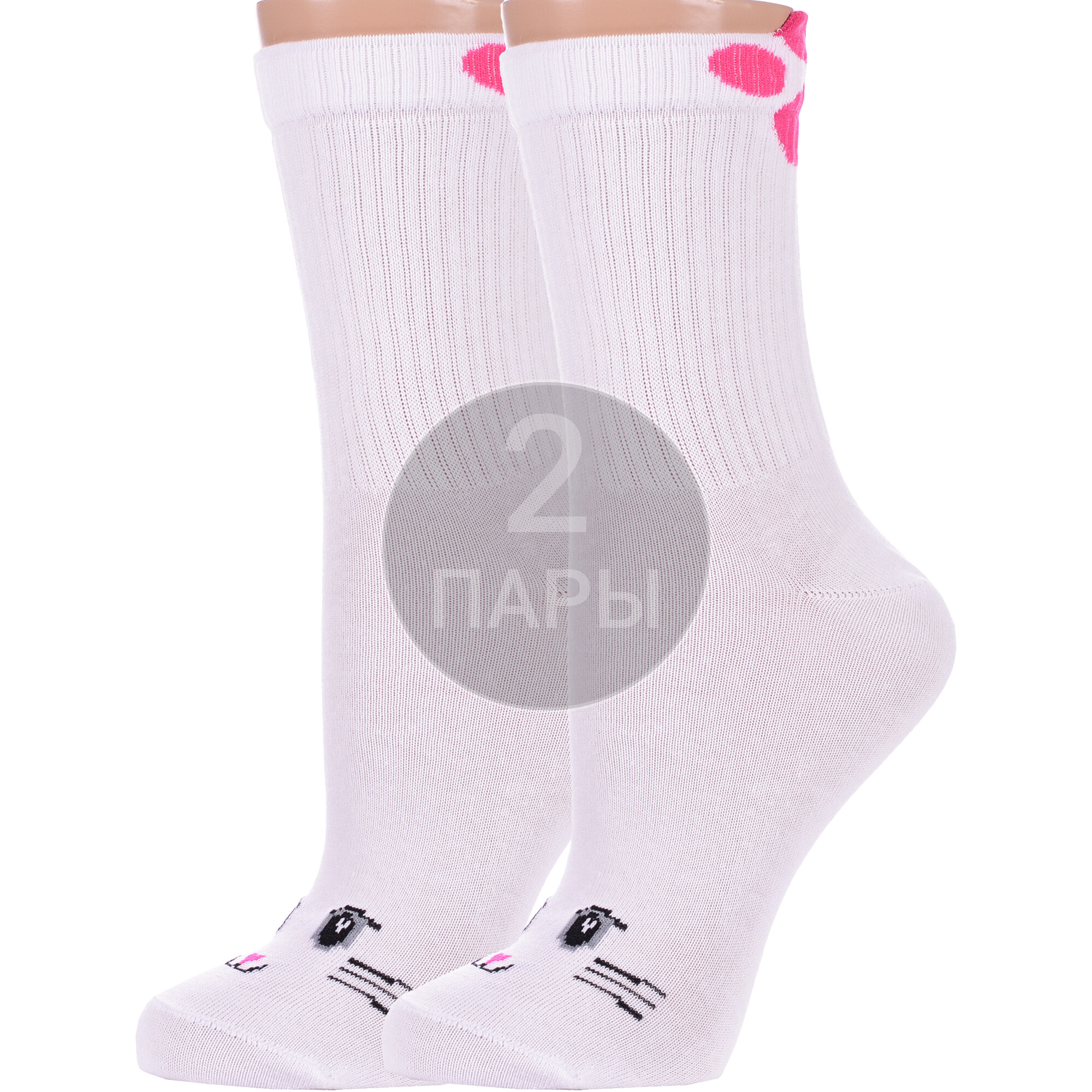 Комплект носков женских Красная Ветка 2-С-2243 белых 23-25, 2 пары