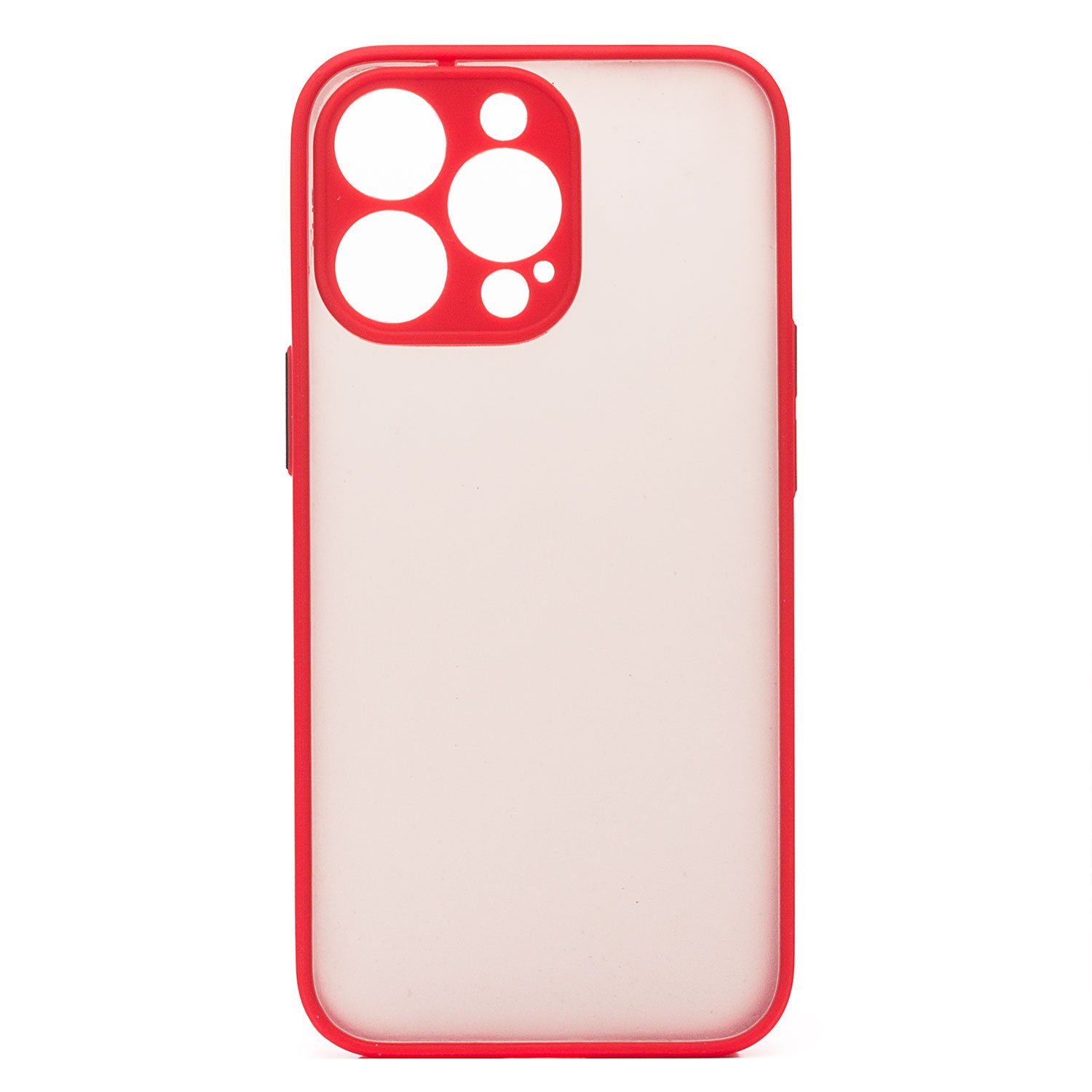 Чехол iPhone 13 Pro Max пластиковый с окантовкой <красный>